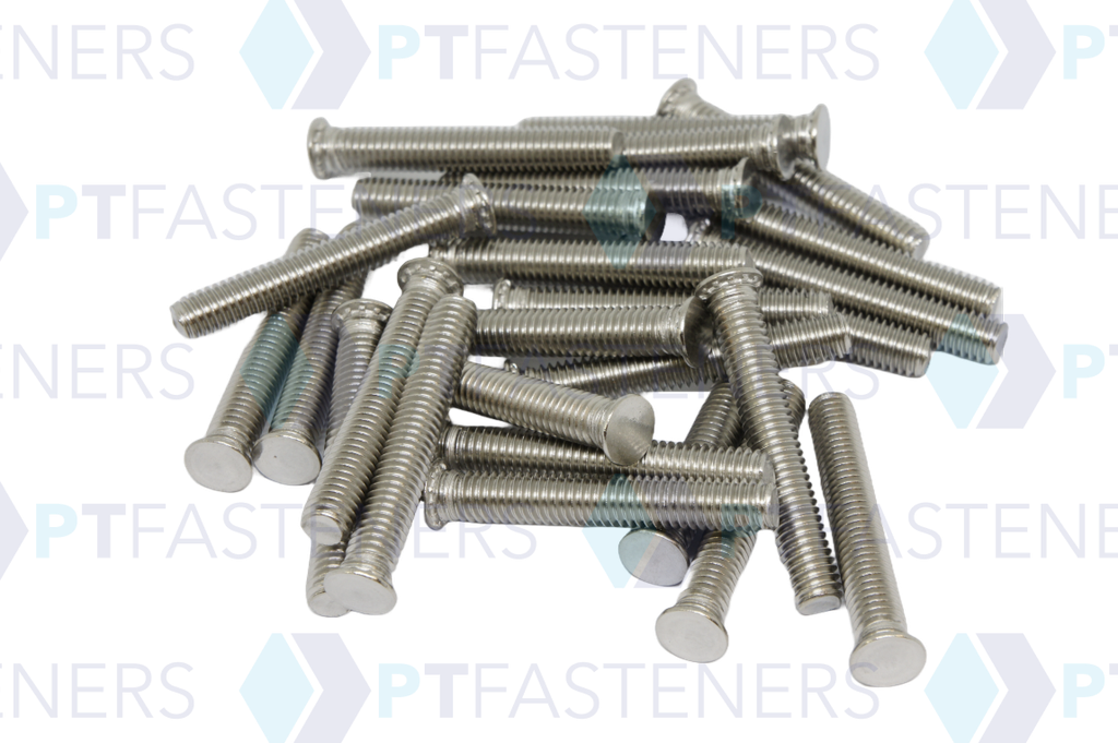 Self-Clinching Flush Head Stud M6-40 (Stainless) (100 pcs) | PT Fasteners